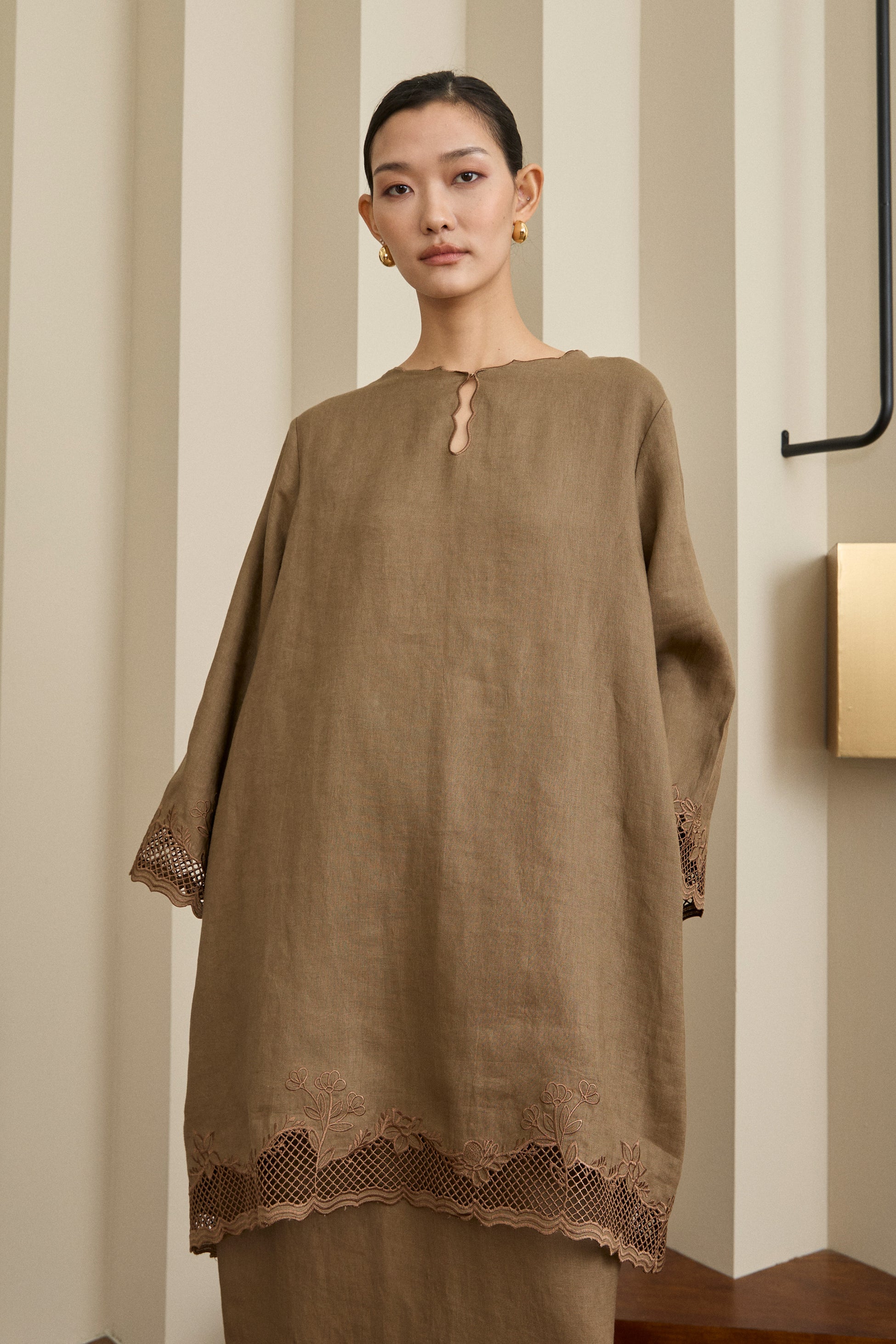 Khalisa Linen Kurung Set in Pecan – Whimsigirl