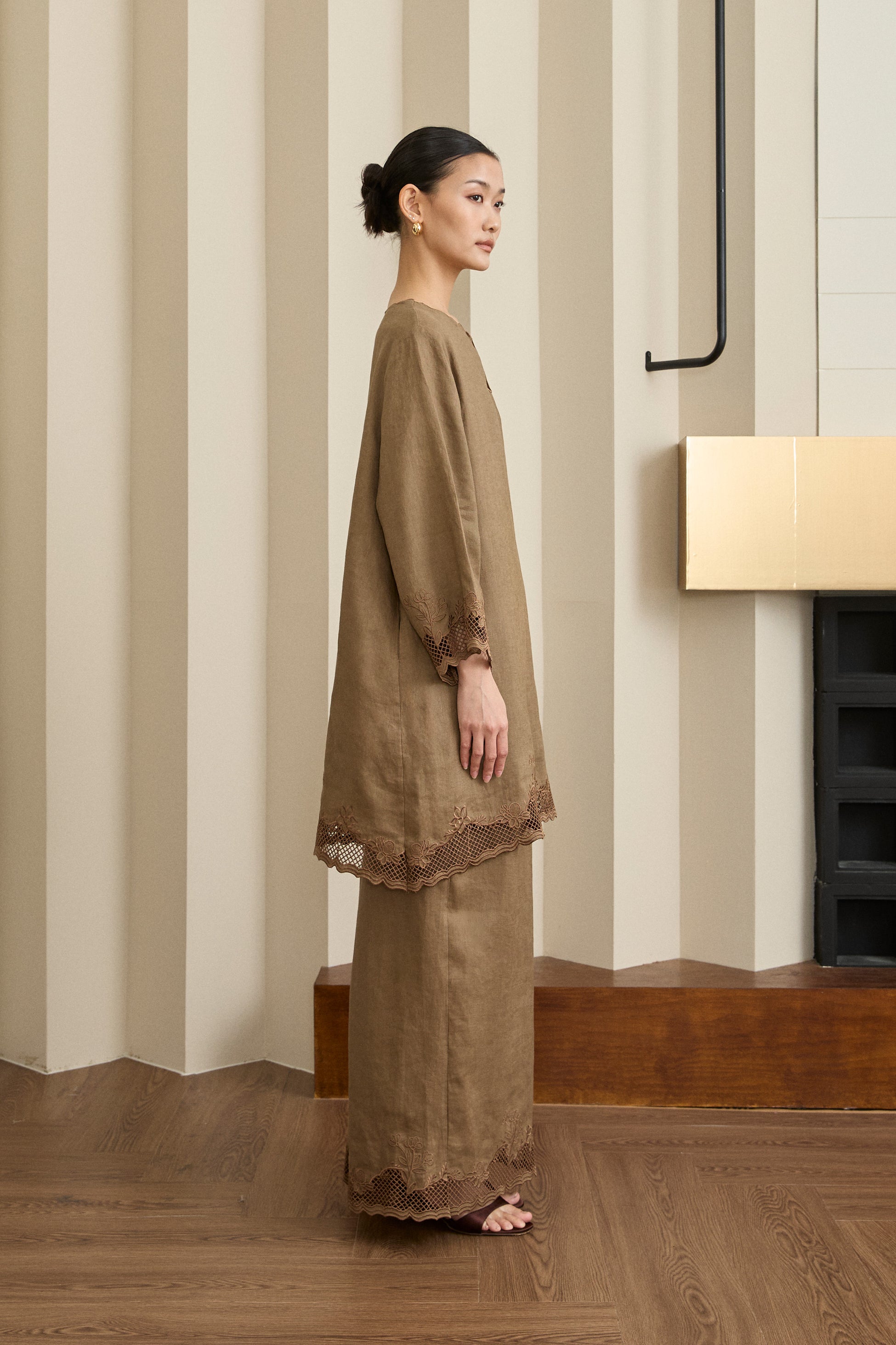 Khalisa Linen Kurung Set in Pecan – Whimsigirl